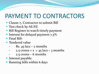 Payments provisions in CPWD CONTRACT | PPTX