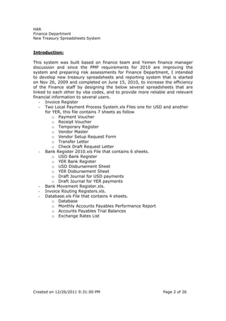 Accounting Systems in spreadsheets Tutorials | PDF