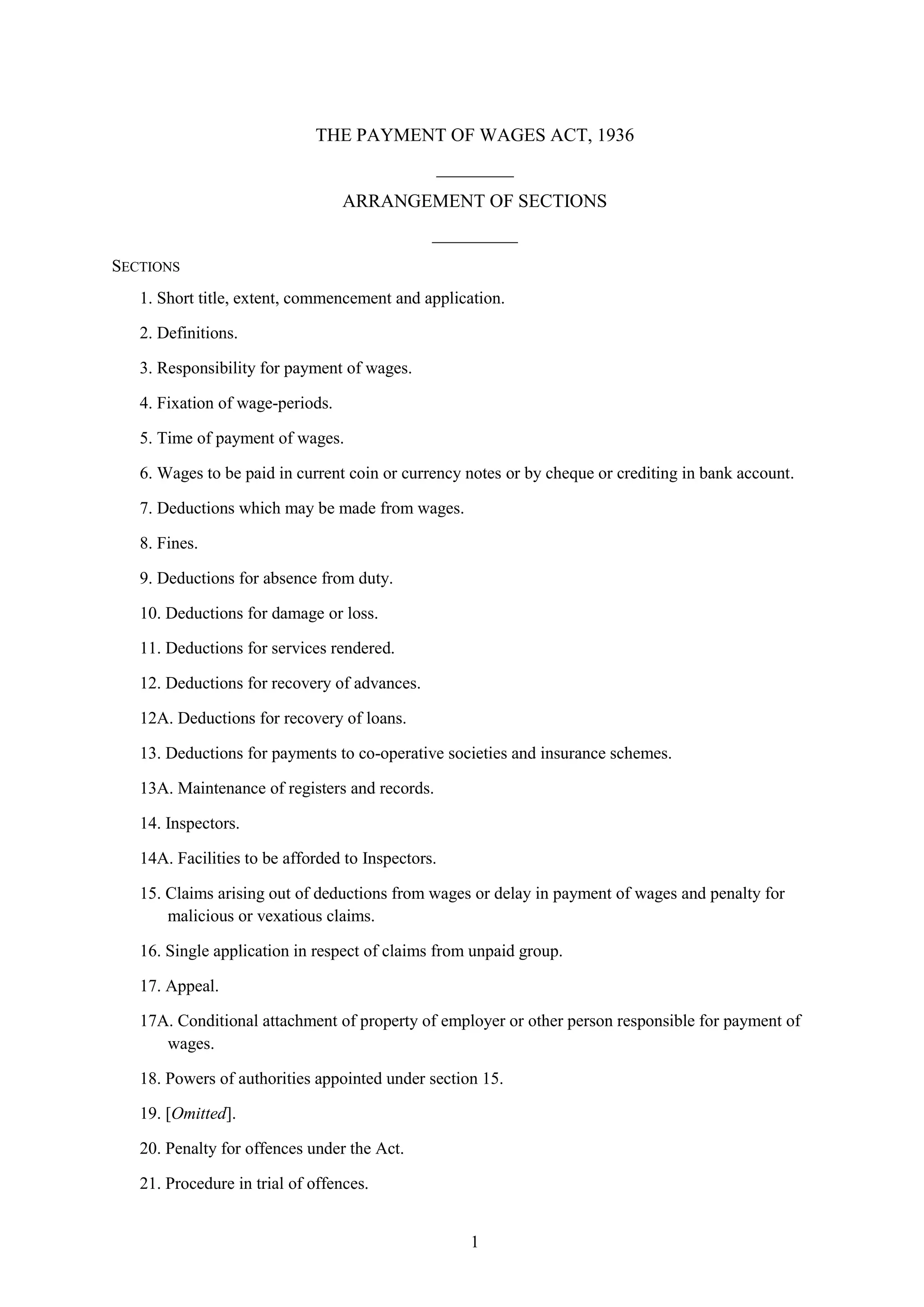 Payment of Wages Act, 1936 Course material.pdf