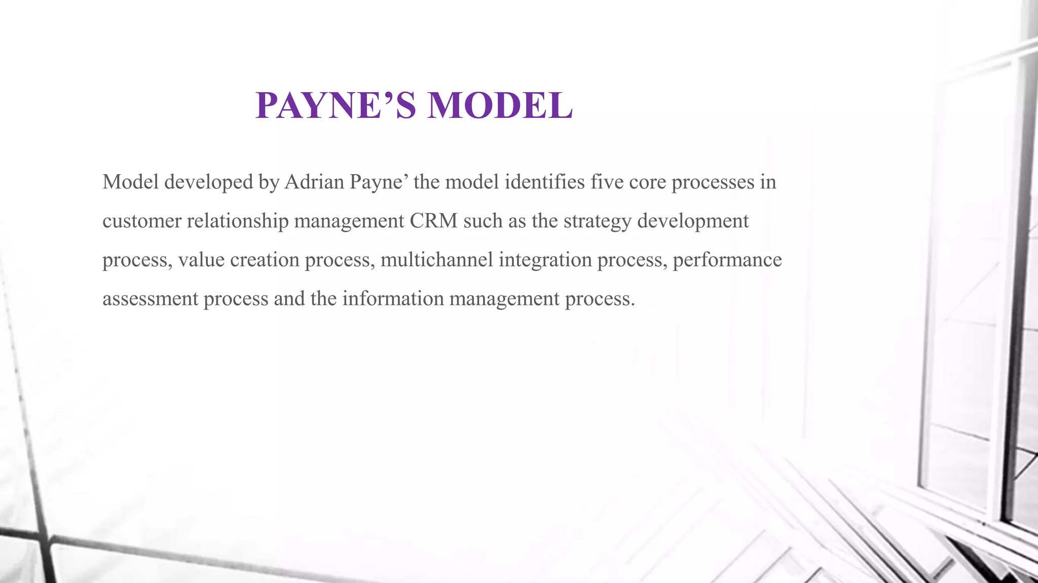 Payne's model of crm | PPTX