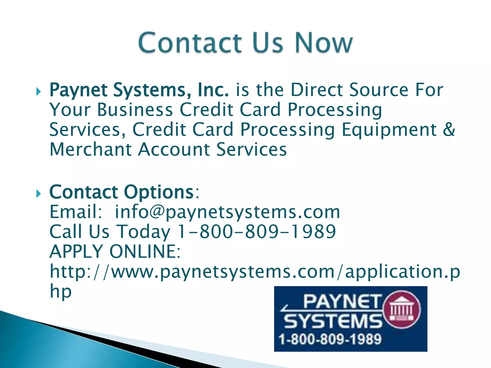 Paynet systems & Credit Card Processing | PPT