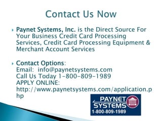 Paynet systems & Credit Card Processing | PPTX