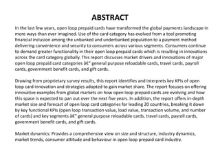 Global Open Loop Prepaid Cards Market Intelligence, Innovation ...