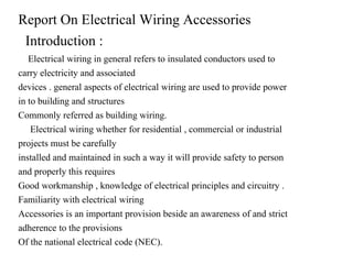 report on electrical wiring | PPTX