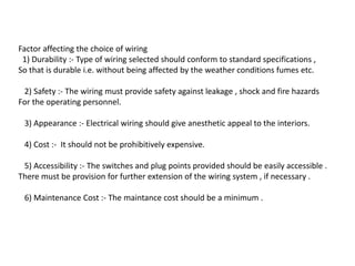 report on electrical wiring | PPTX