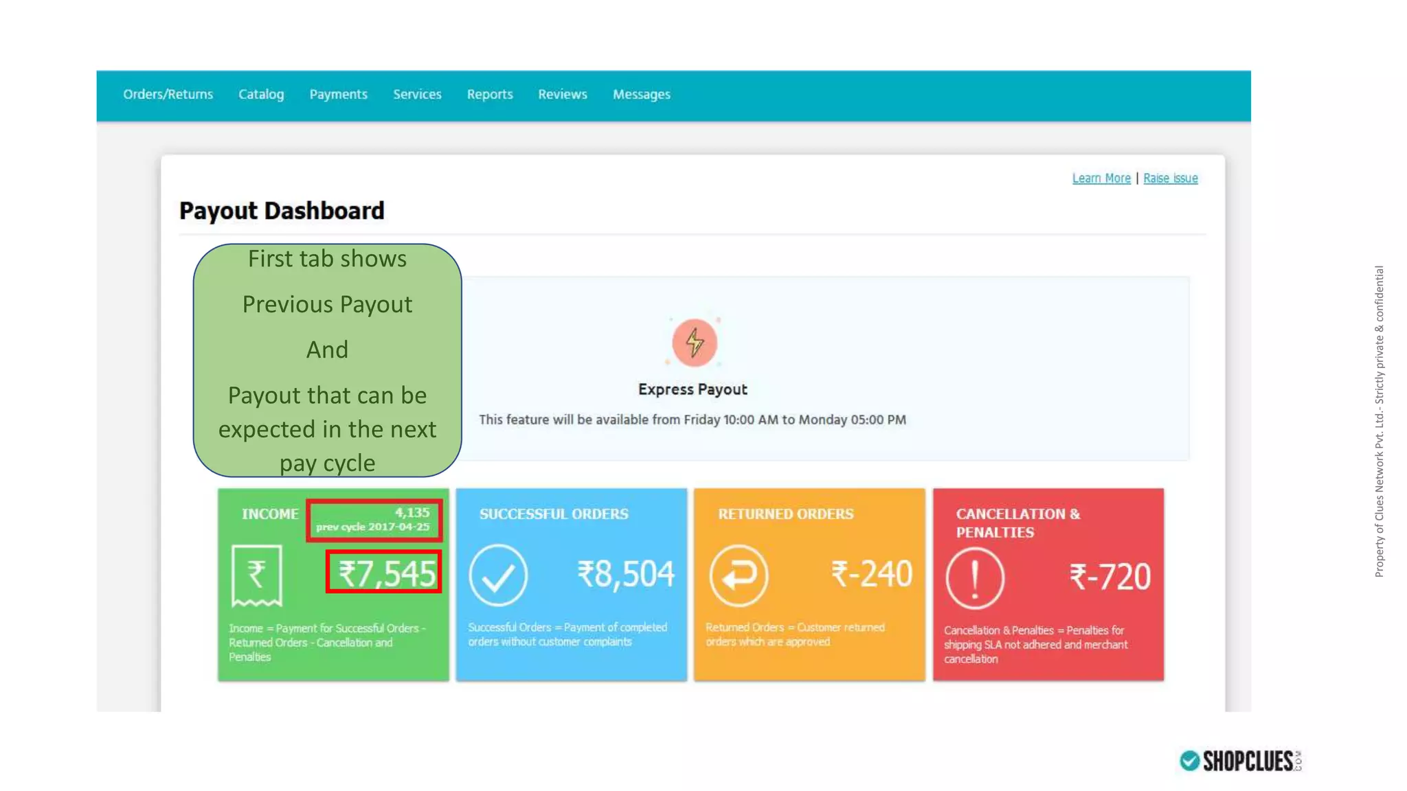Payout dashboard | PPTX