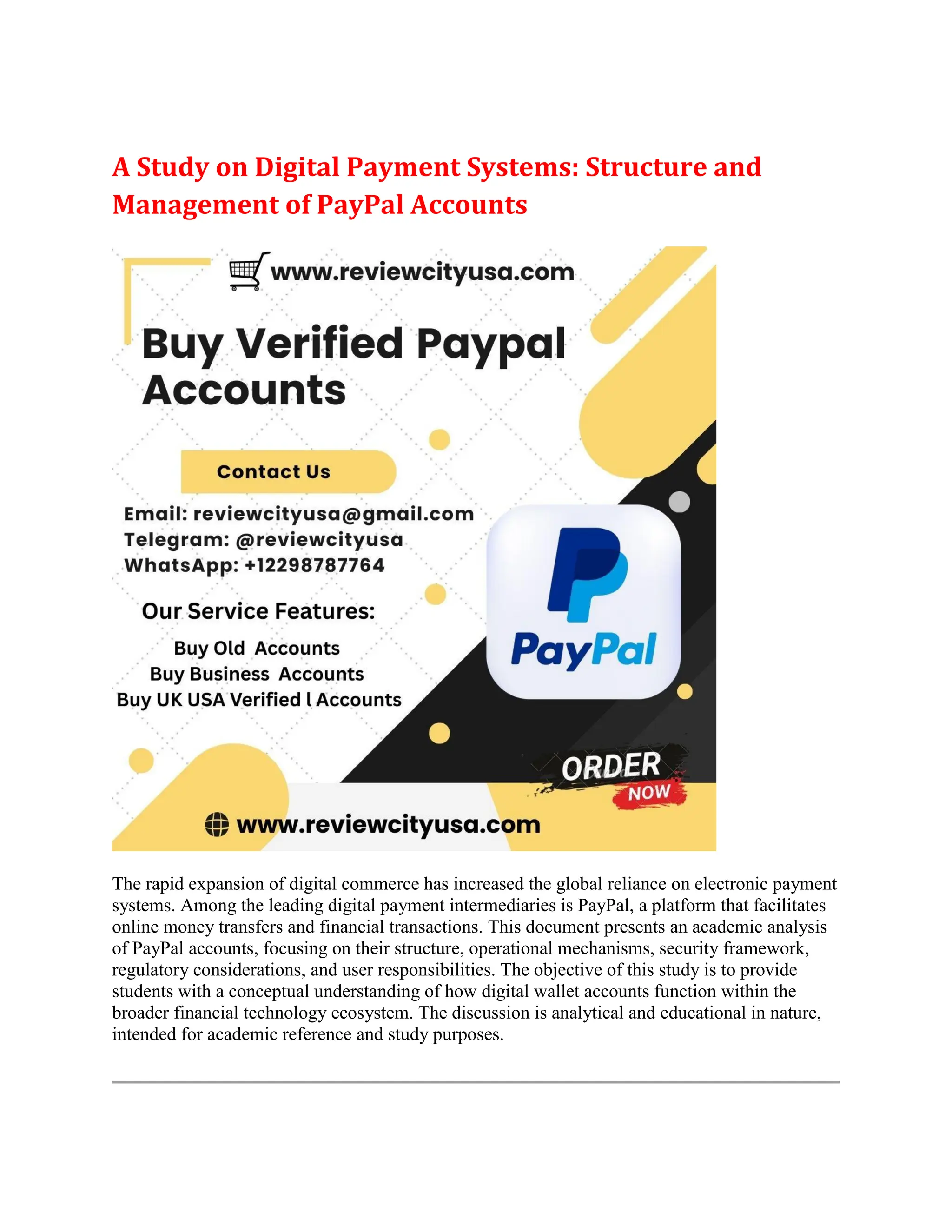 Where to Find Verified PayPal Accounts for Purchase Securely | PDF