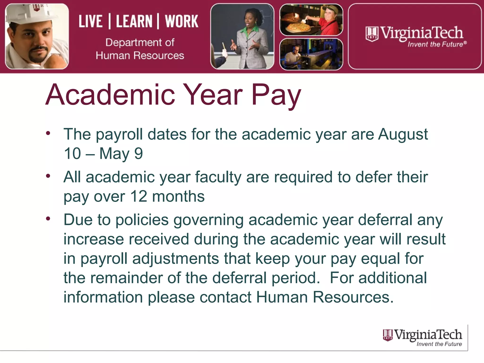 Virginia Tech - New Employee Orientation - Payroll | PPTX