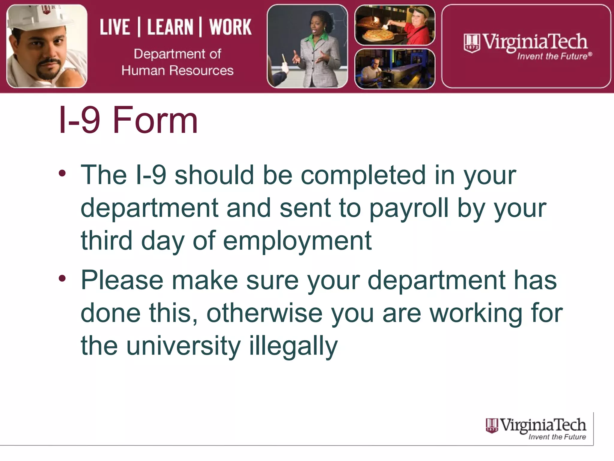 Virginia Tech - New Employee Orientation - Payroll | PPT