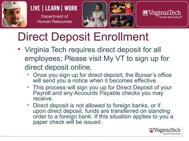 Virginia Tech - New Employee Orientation - Payroll | PPTX