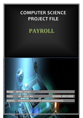 computer project code ''payroll'' (based on datafile handling) | DOCX