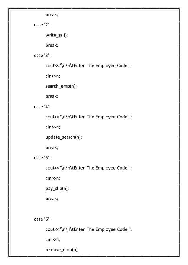 computer project code ''payroll'' (based on datafile handling) | PDF