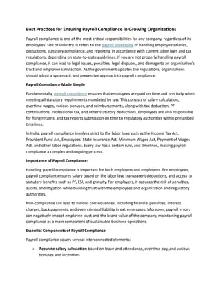 Best Practices for Ensuring Payroll Compliance in Growing Organizations ...