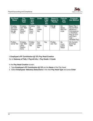 Payroll accounting in tally erp 9 | PDF