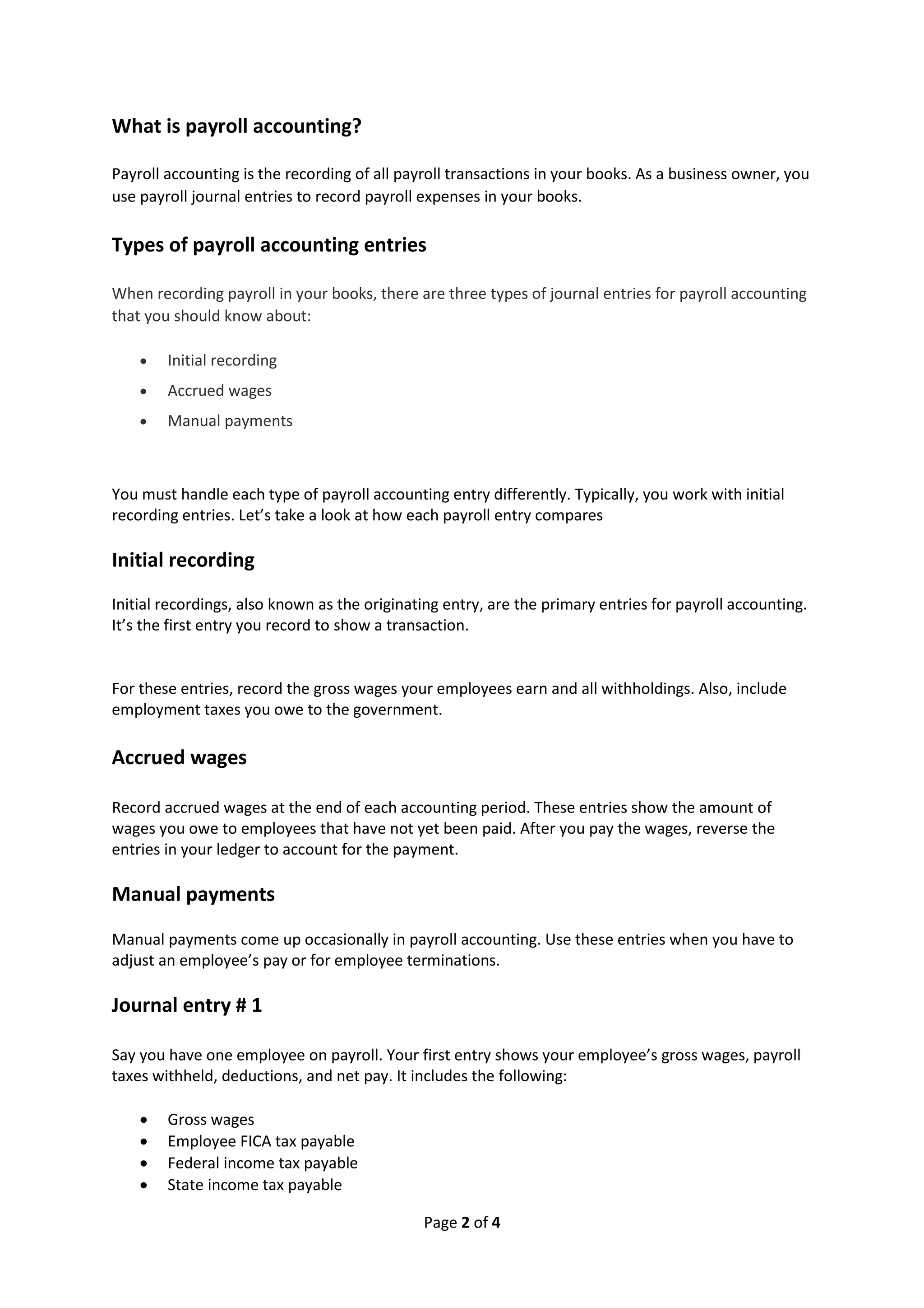 Accounting For Payroll | PDF