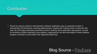 Streamlining Canadian Payroll and Attendance Management Software! | PPT