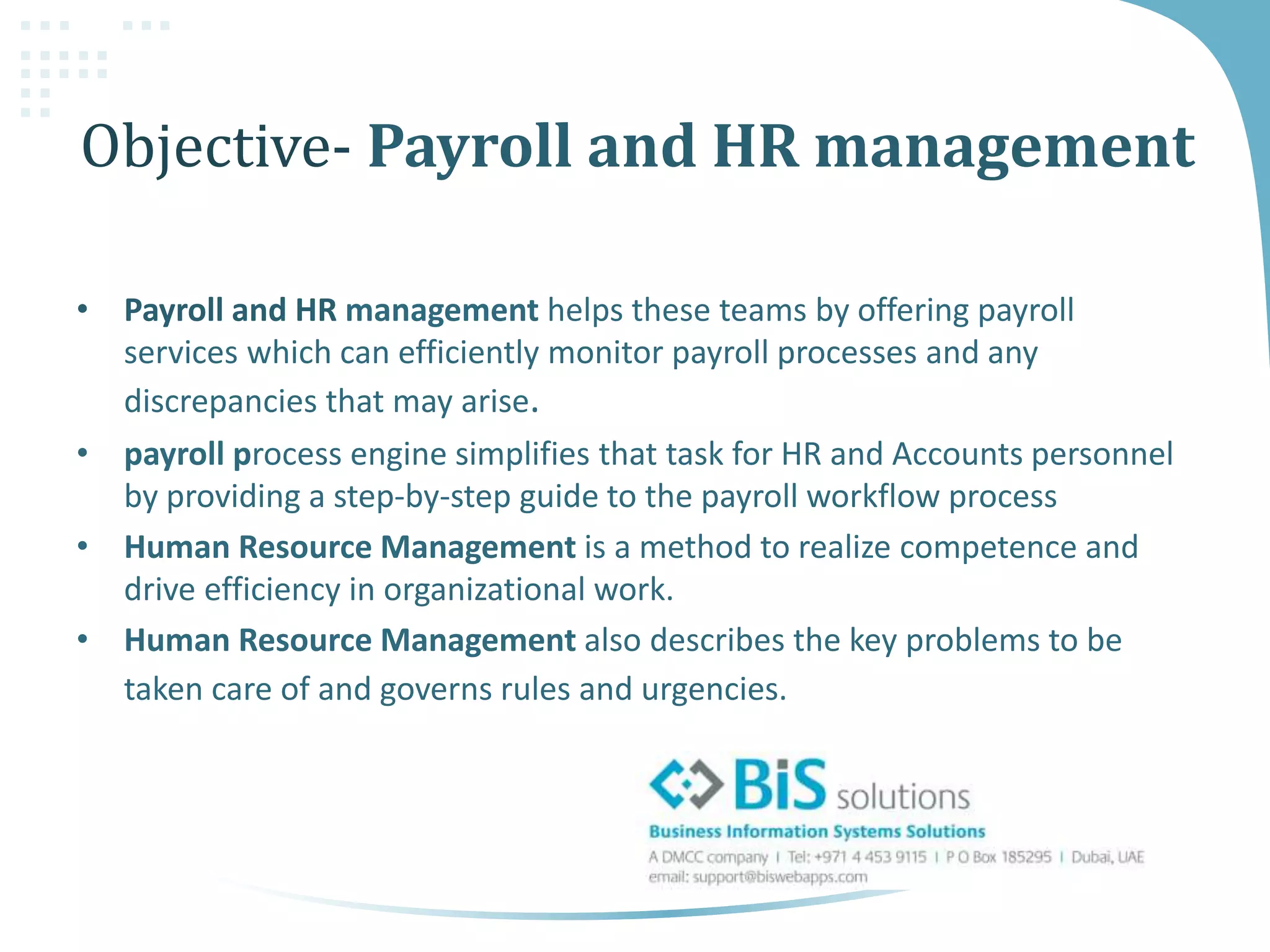 Payroll and HR management ERP Module | PPT