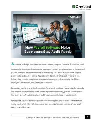 Payroll Audit Readiness How Payroll Software Keeps You Audit-Ready | PDF