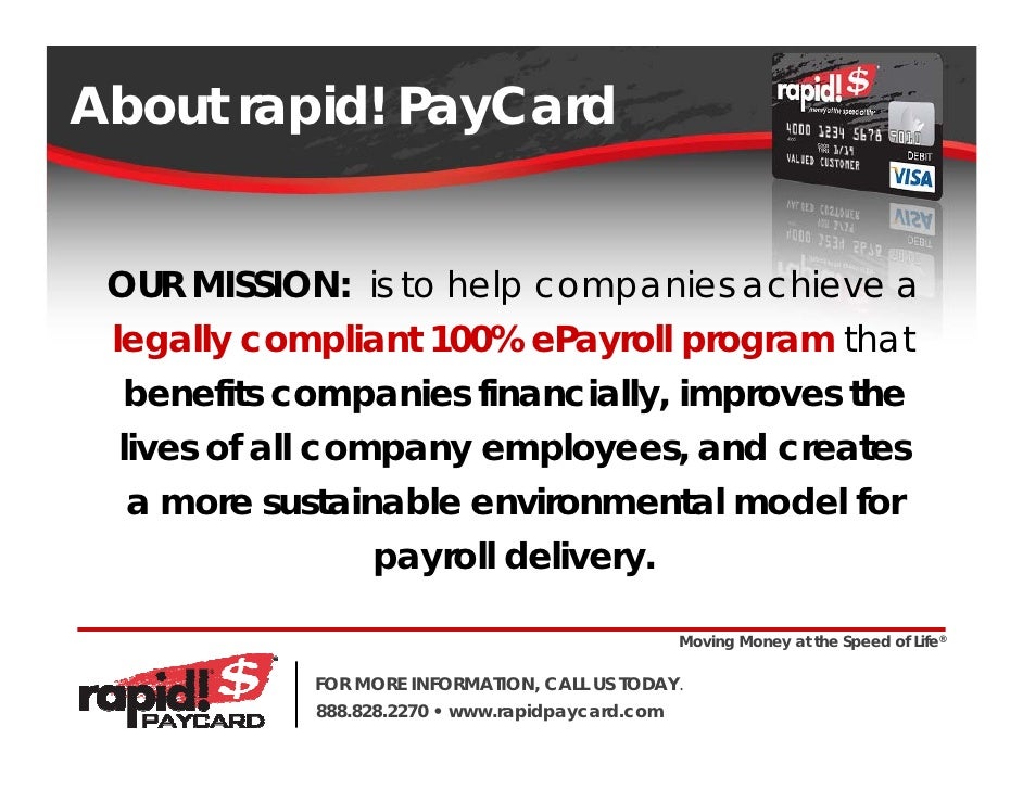 The Basics of Paycards / Payroll Cards