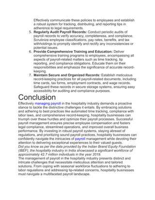 Payroll Challenges Faced by Hospitality Businesses Solutions and Best ...