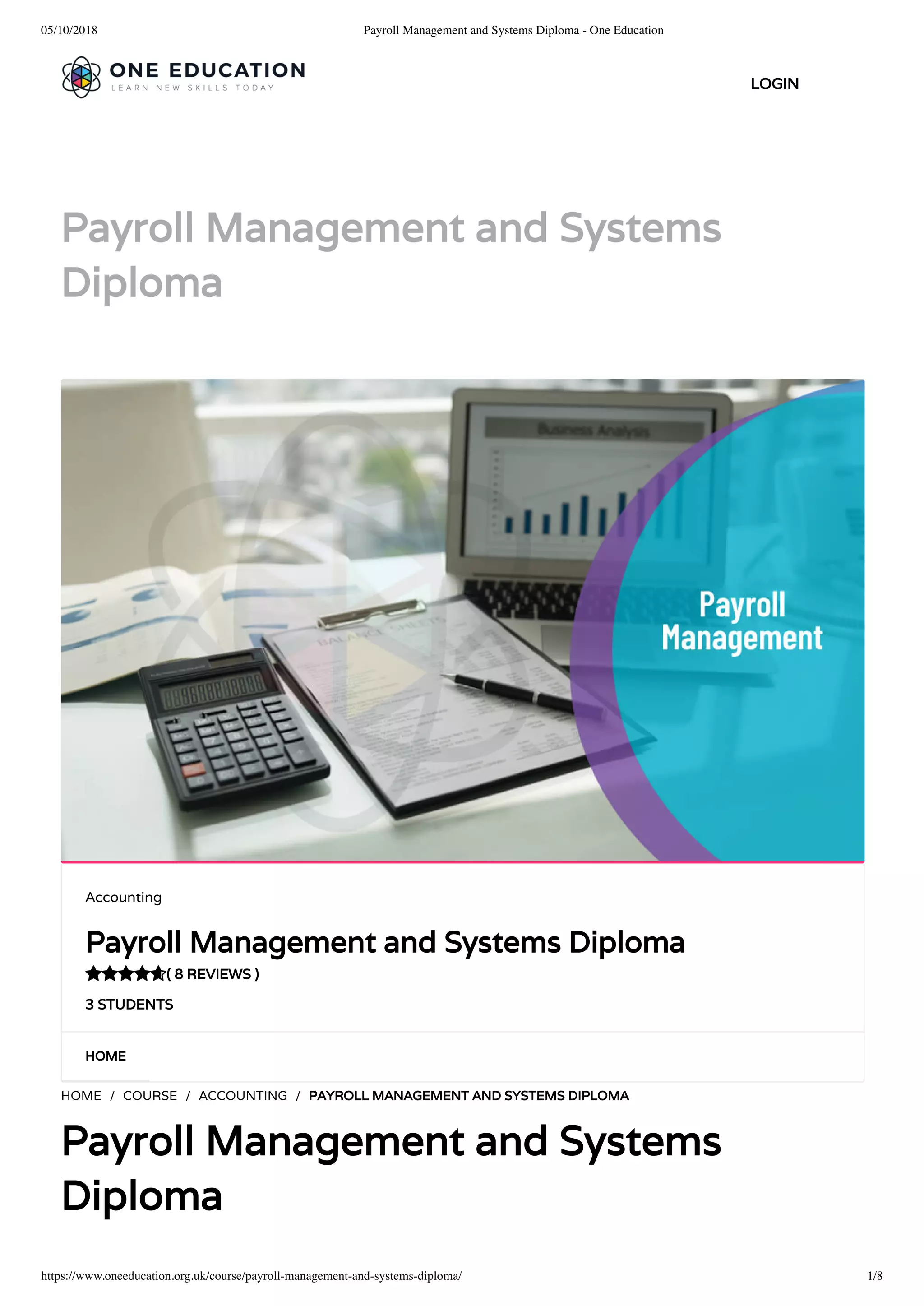 Payroll Management and Systems Diploma - One Education | PDF