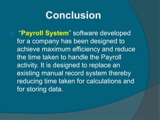 Payroll management system | PPTX