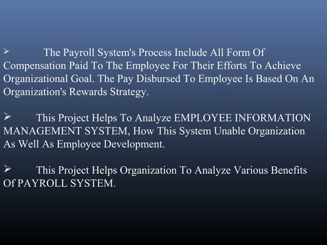 Payroll Management System | PPT | Human Resources | Business