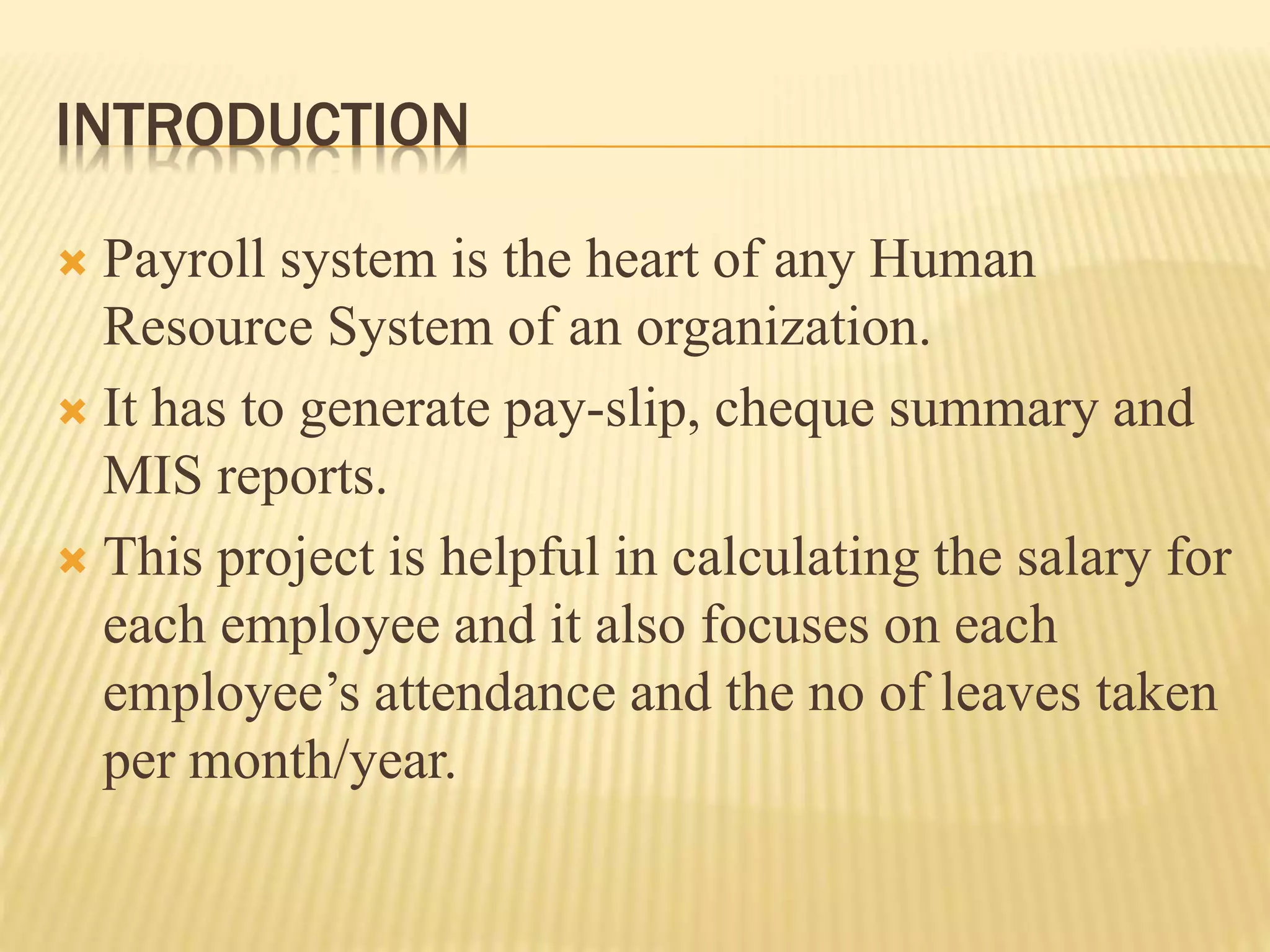 Payroll managemen tsystem | PPTX