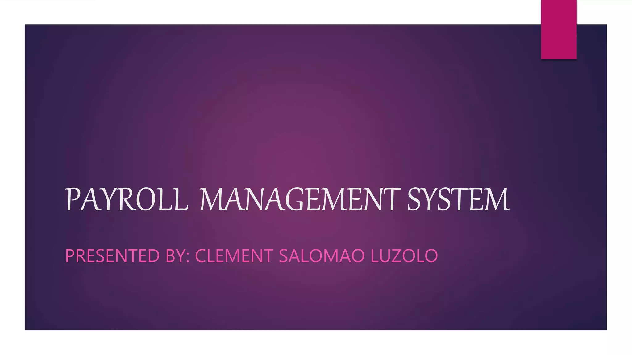 Payroll management system boo | PPTX