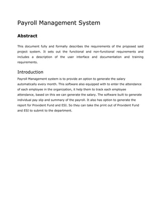 Payroll management system_synopsis | DOC