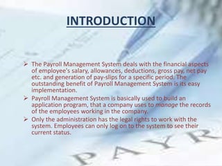 Pay roll managemnt | PPTX