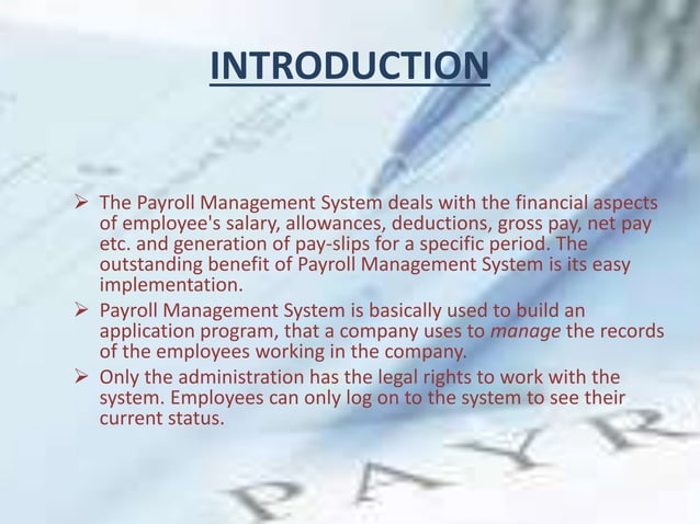 Pay roll managemnt | PPTX