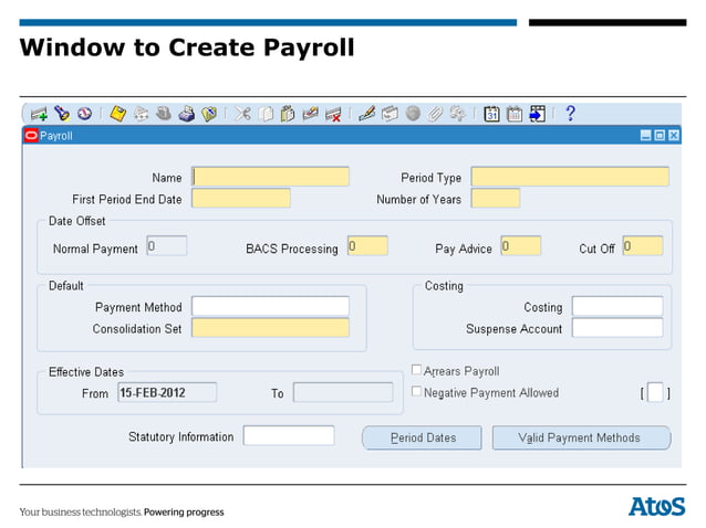 Payroll process oracle hrms