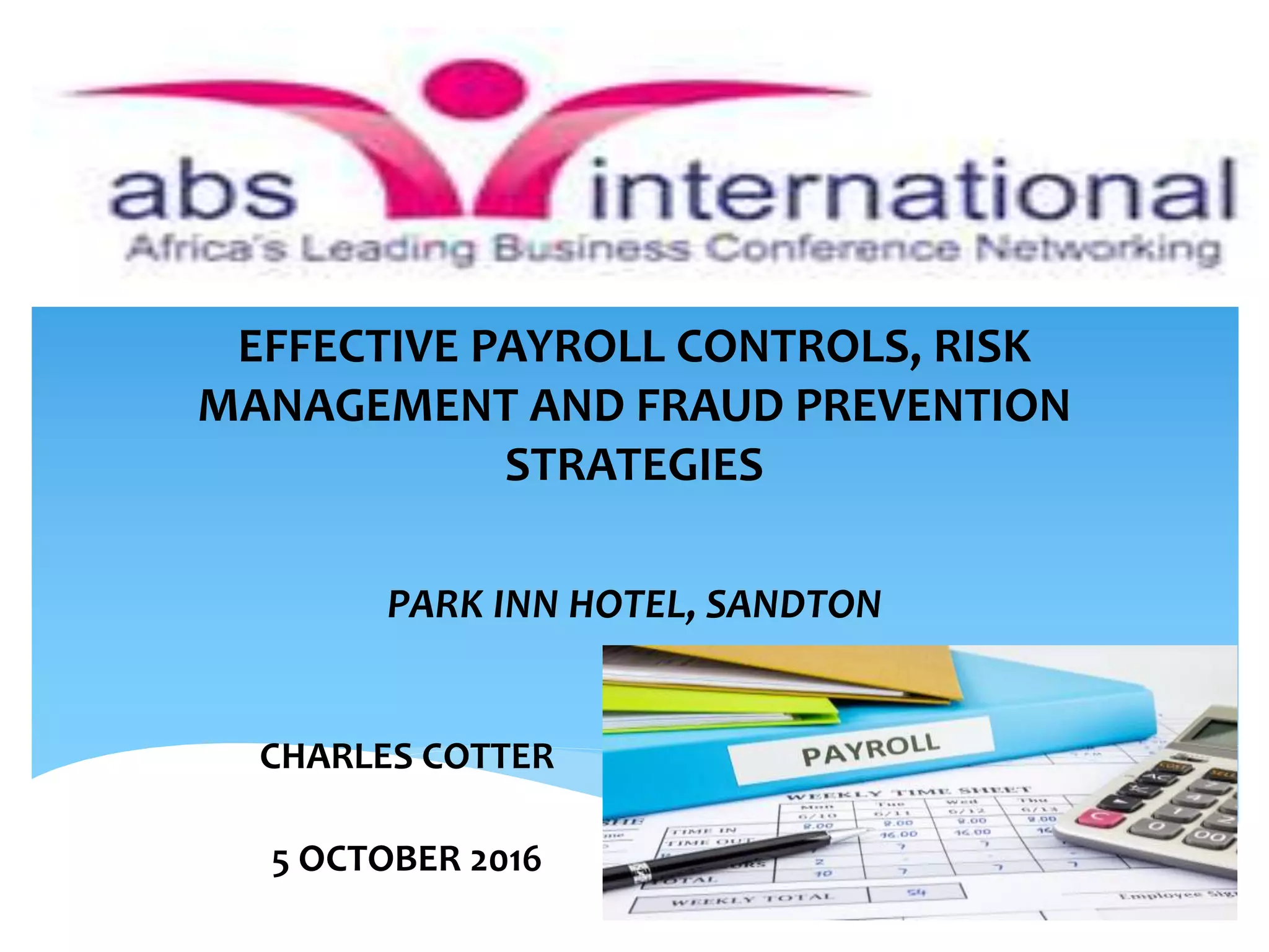 Payroll Control, Risk Management & Fraud Prevention | PPTX