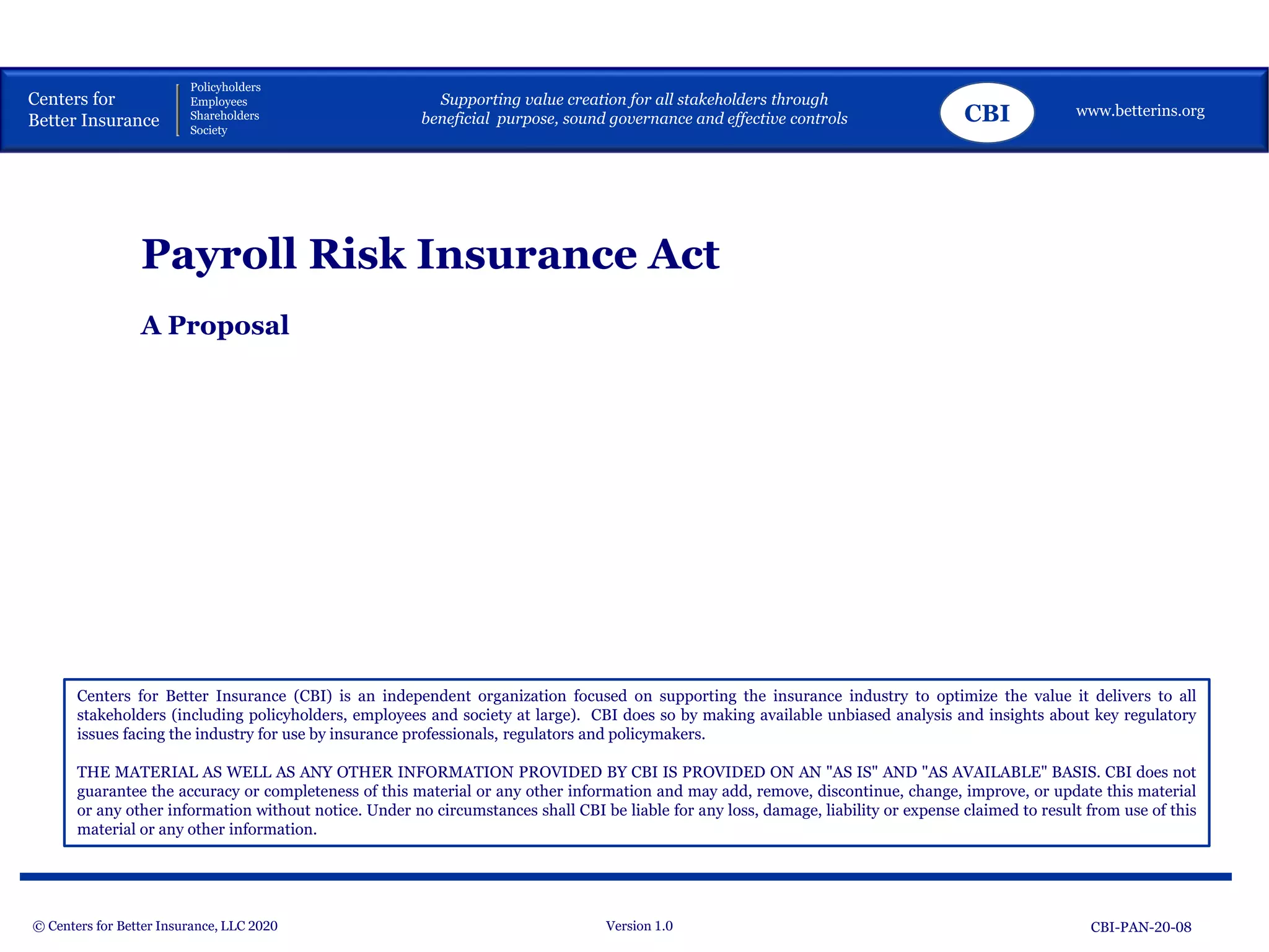 Payroll Risk Insurance Act - Overview | PPT