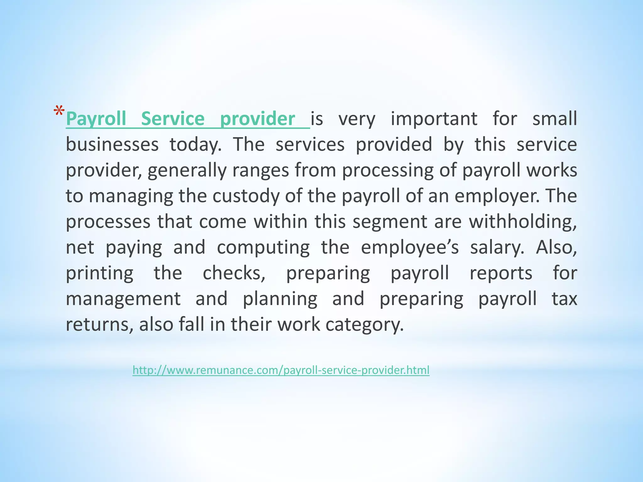Payroll service provider | PPTX