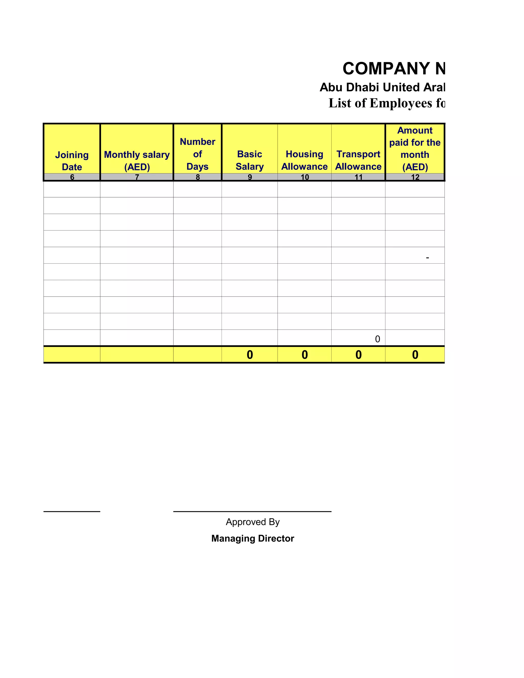 Payroll sheet , multi branches | XLSX
