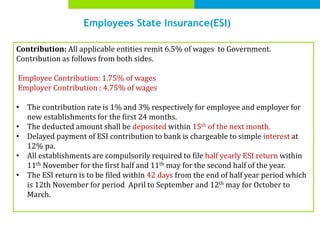 PT ESI PF & Other Payroll statutory compliances | PPTX | Government ...