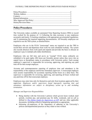 Payroll Time Reporting Final | PDF