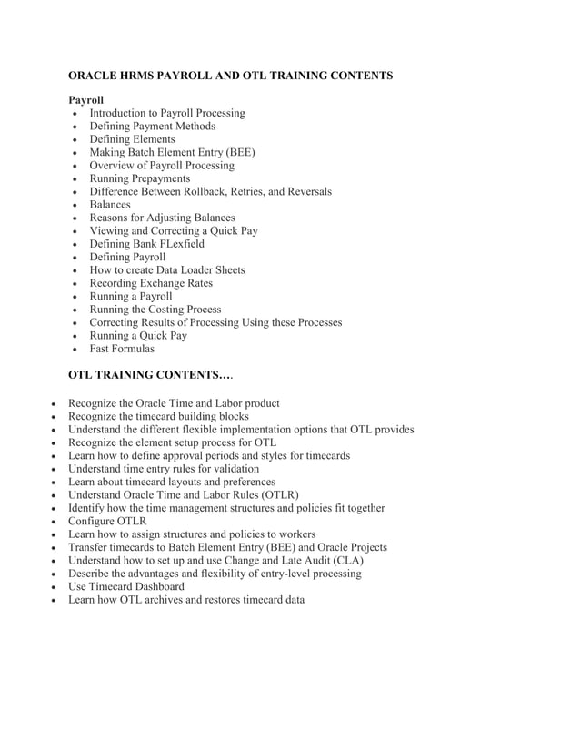 Payroll training | PDF