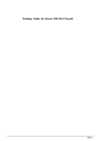 Oracle EBS R12 Payroll user manual | DOC
