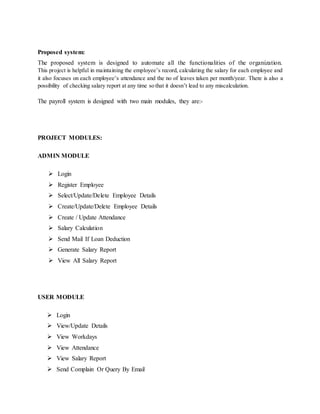 Web based Payroll Process System | PDF