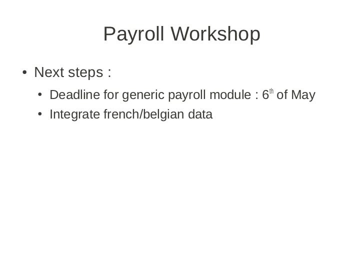 Payroll workshop