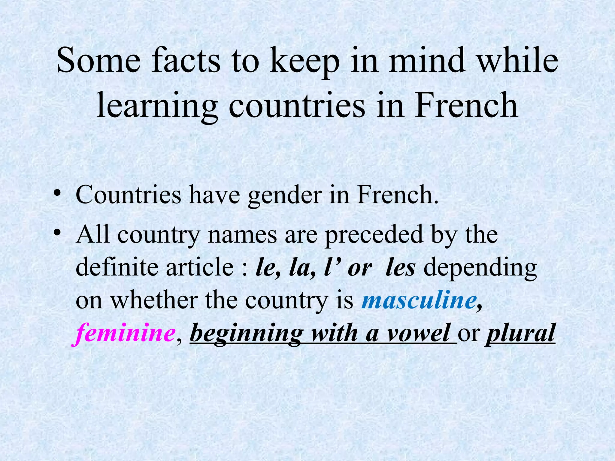 Pays & nationalites | PPT