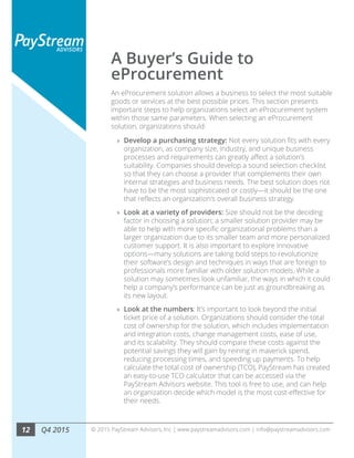 PayStream Advisors eProcurement Report | PDF
