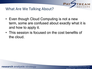 Calculating TCO for Cloud based Applications | PDF