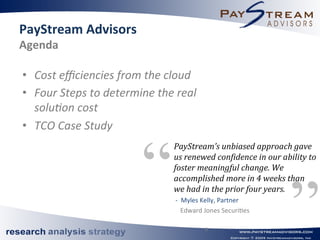 Calculating TCO for Cloud based Applications | PDF