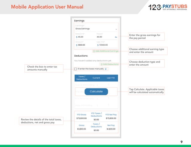 Guide to Generating Pay Stubs Online using 123PayStubs | PDF