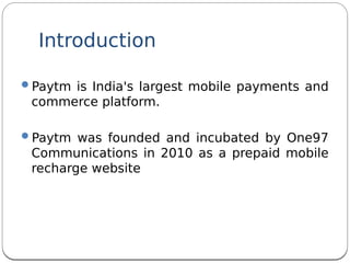 Paytm as project | PDF