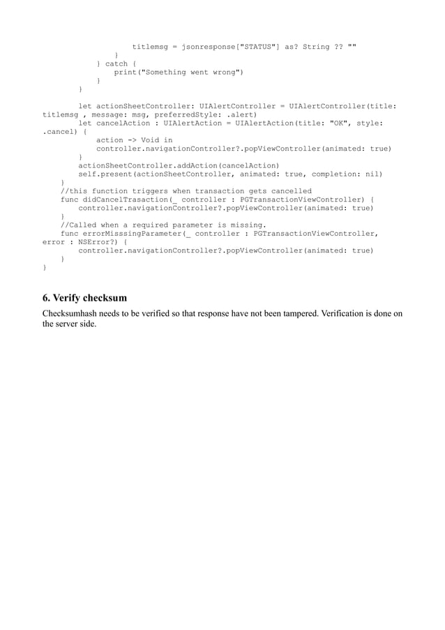 Paytm integration in swift | PDF
